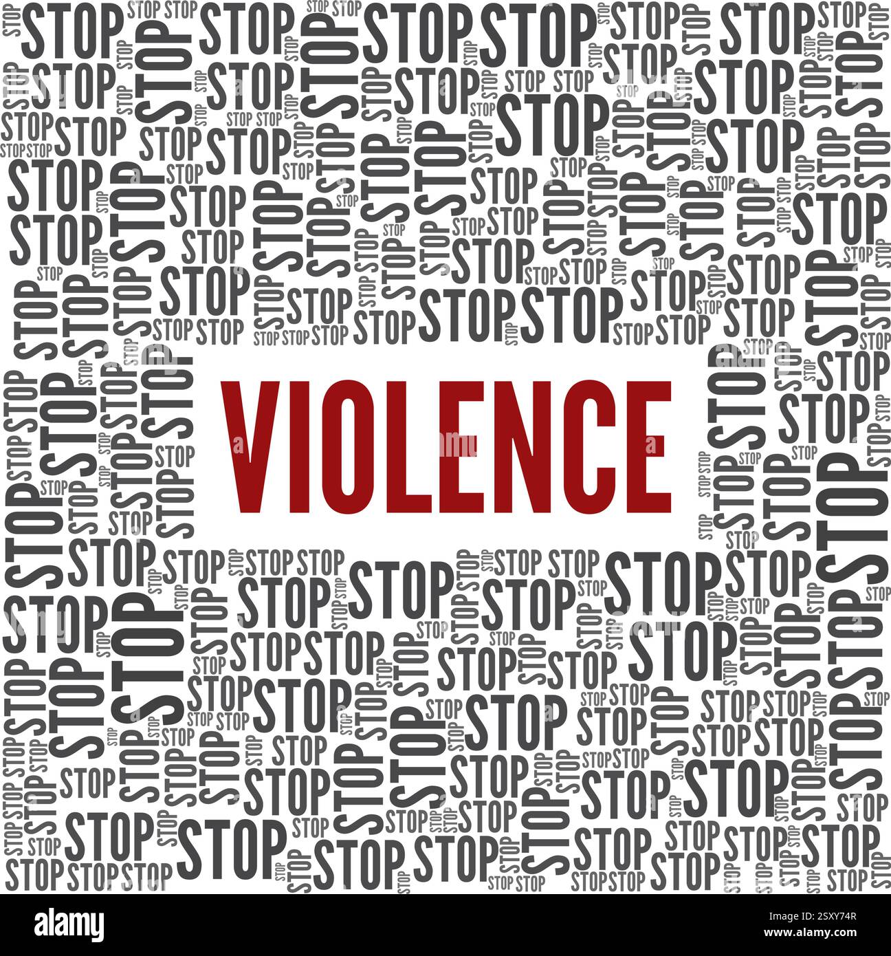 Stop the Violence vector illustration word cloud isolated on a white ...