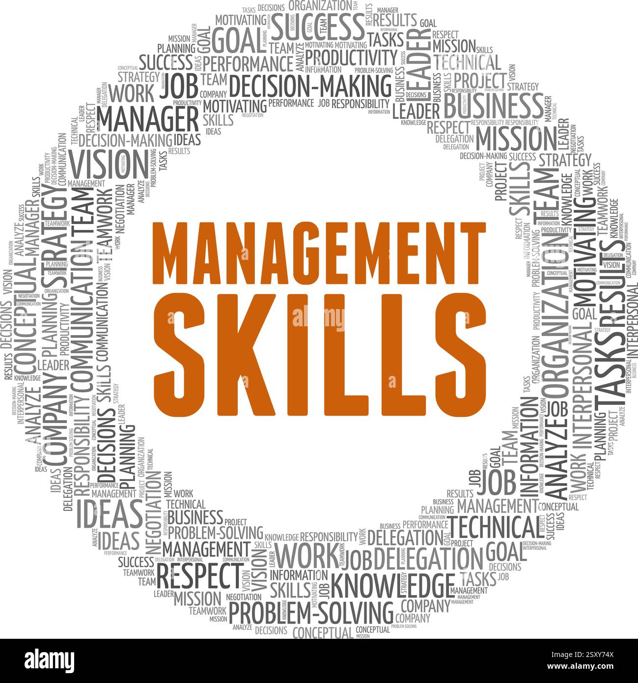 Management Skills vector illustration word cloud isolated on a white ...