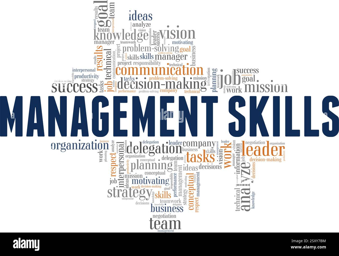 Management Skills vector illustration word cloud isolated on a white ...
