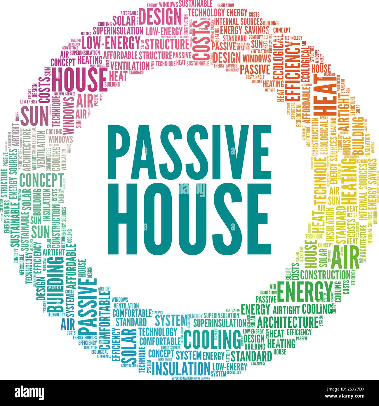 Passive House concept vector illustration word cloud isolated on a ...