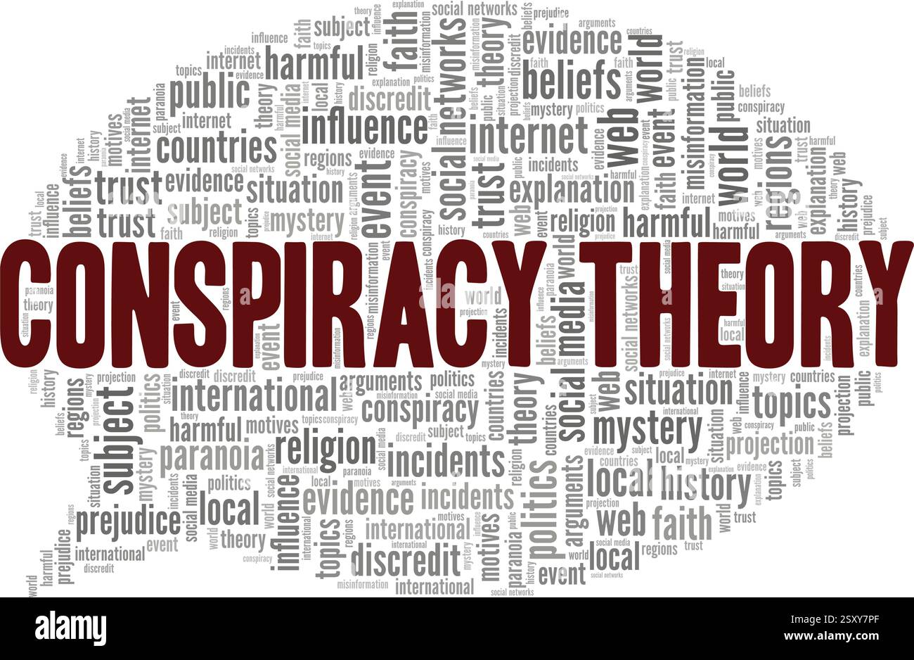 Conspiracy Theory vector illustration word cloud isolated on a white ...
