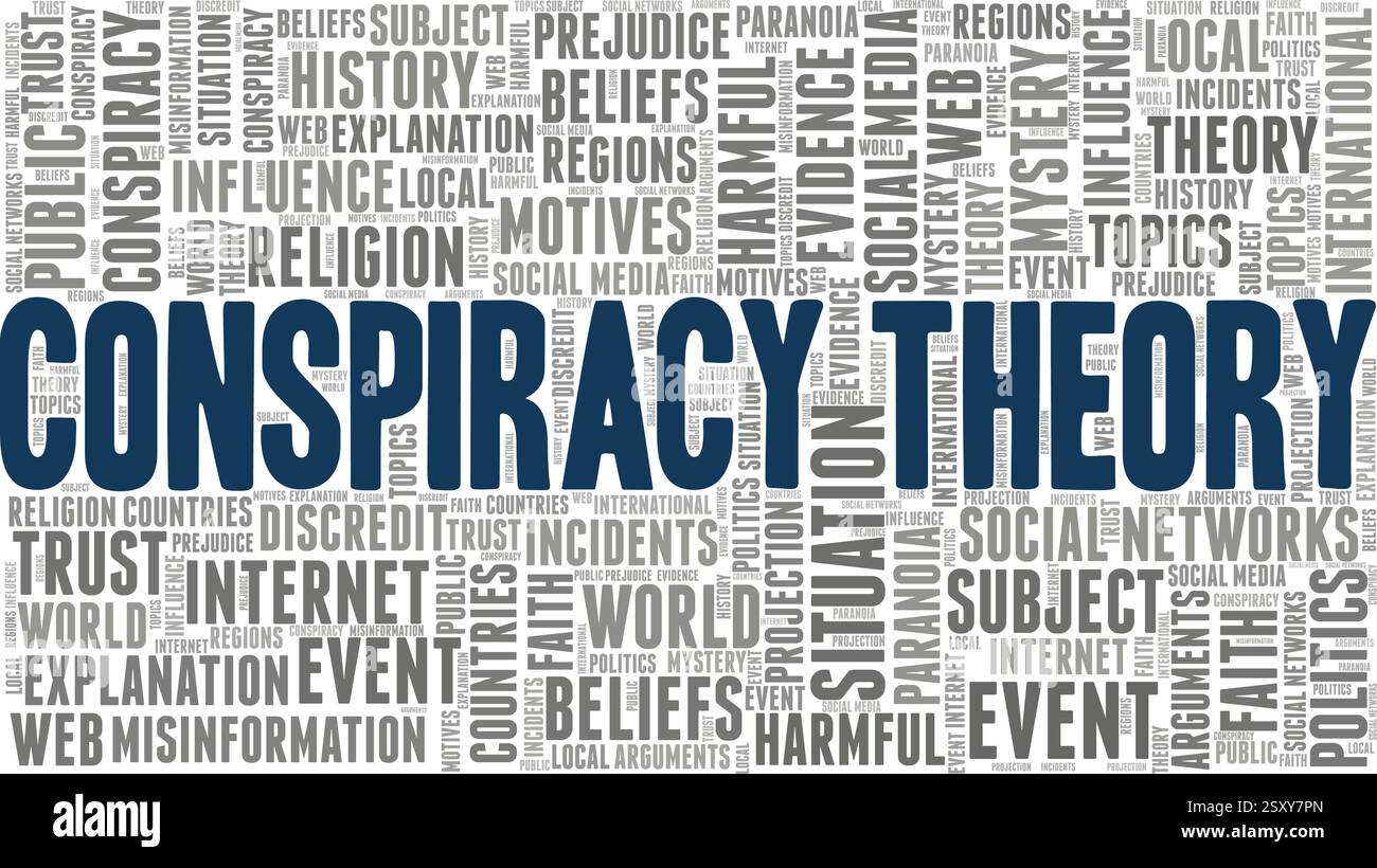 Conspiracy Theory vector illustration word cloud isolated on a white background Stock Vector ...