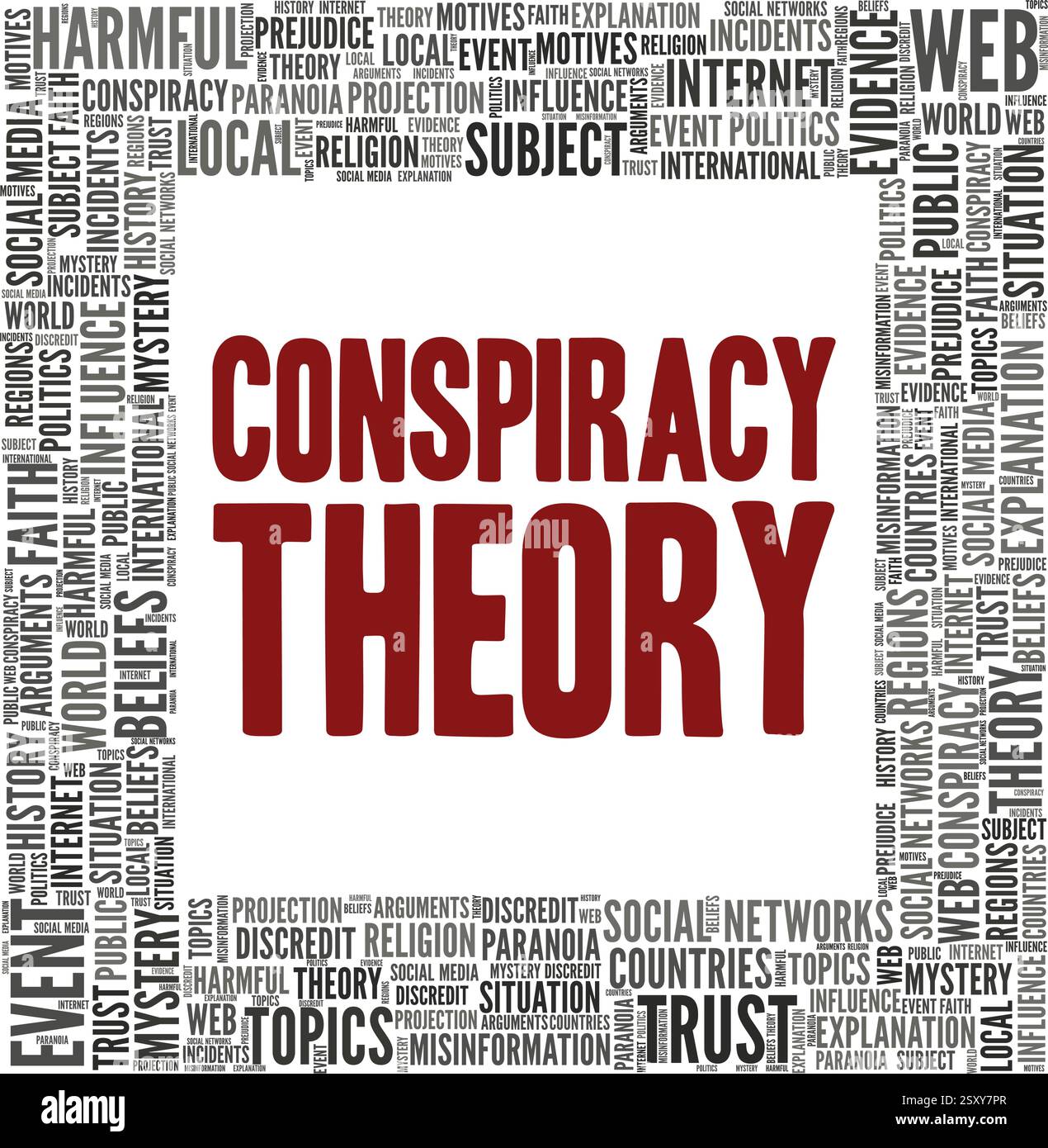 Conspiracy Theory vector illustration word cloud isolated on a white ...