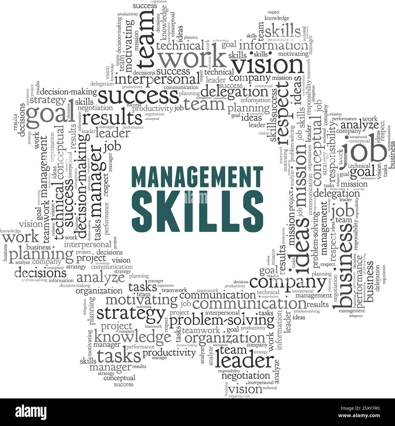 Management Skills vector illustration word cloud isolated on a white ...