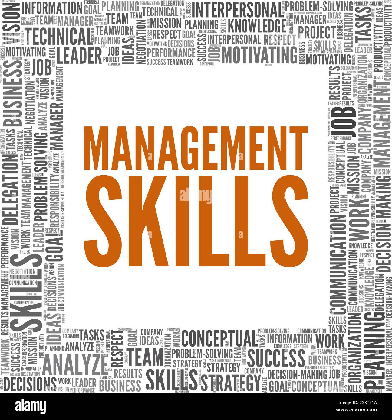 Management Skills vector illustration word cloud isolated on a white ...