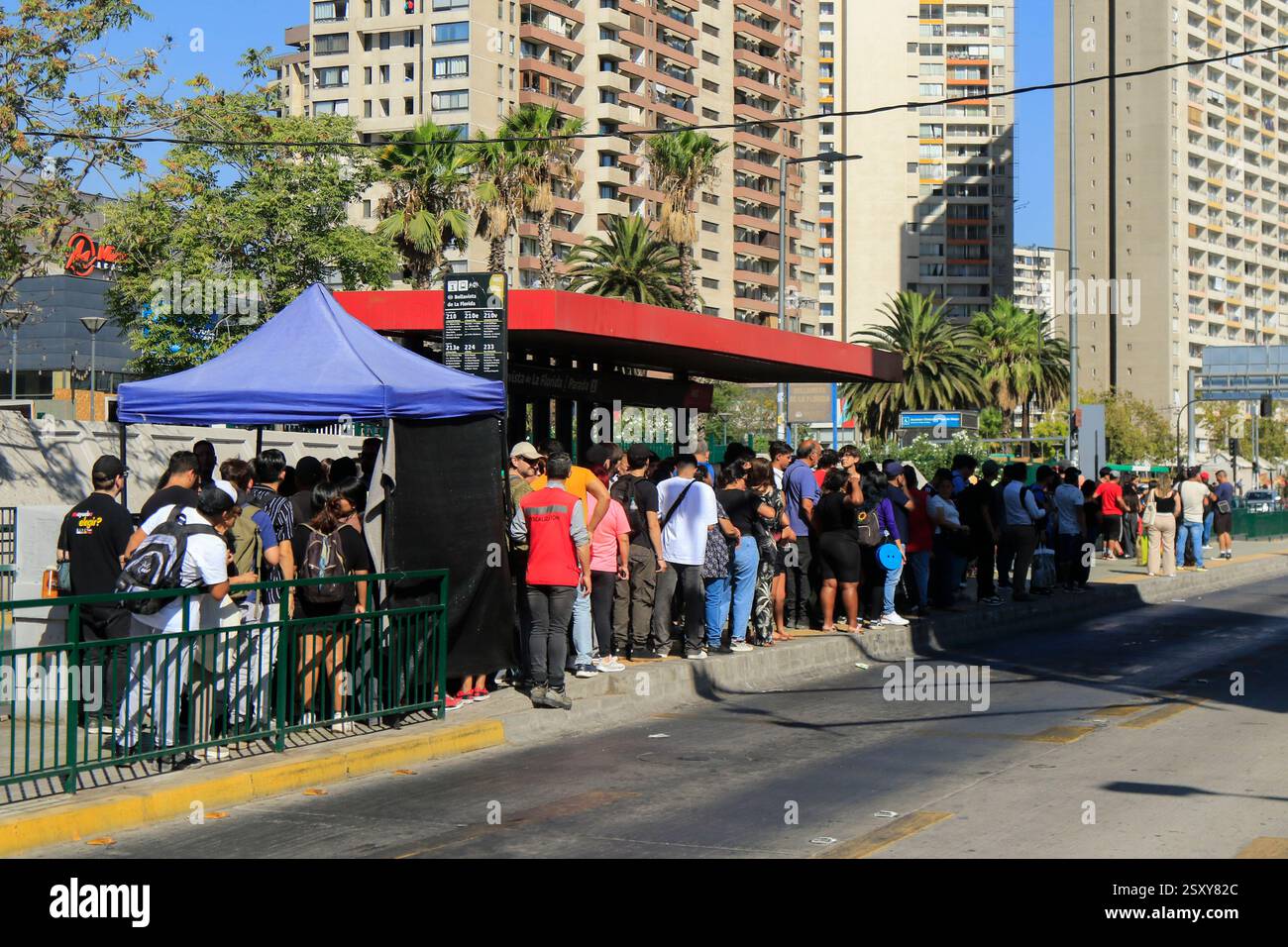 Dozens of people are forced to crowd public transport buses due to a ...