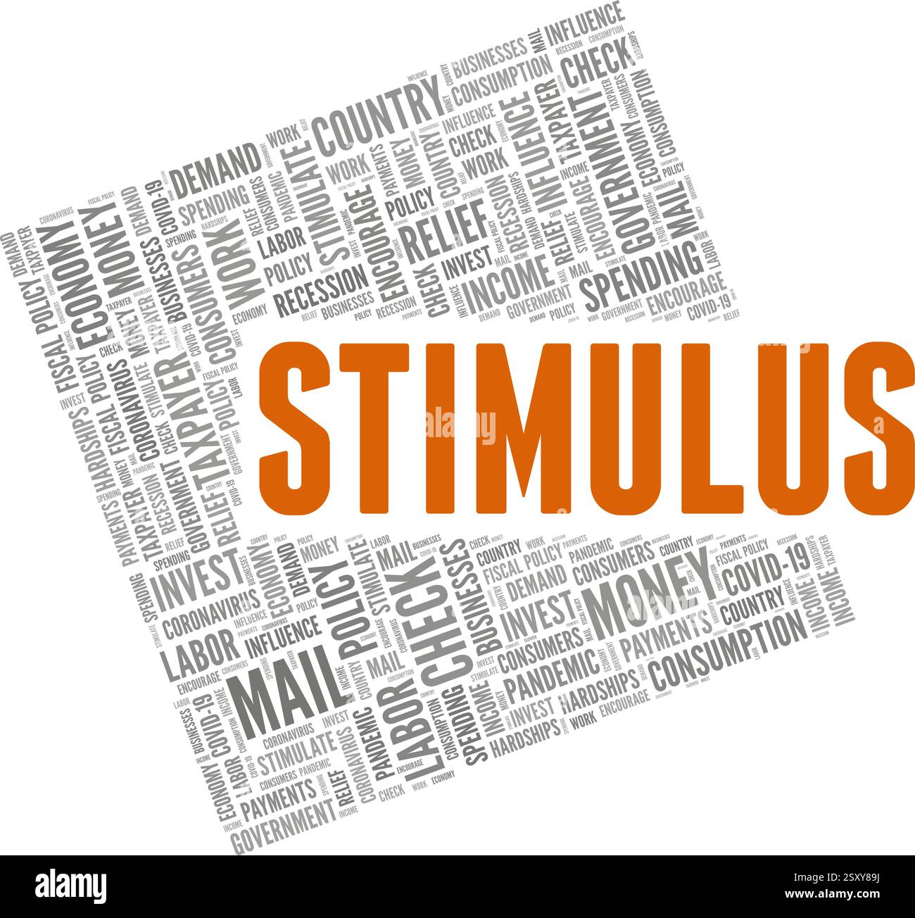 Stimulus vector illustration word cloud isolated on a white background ...