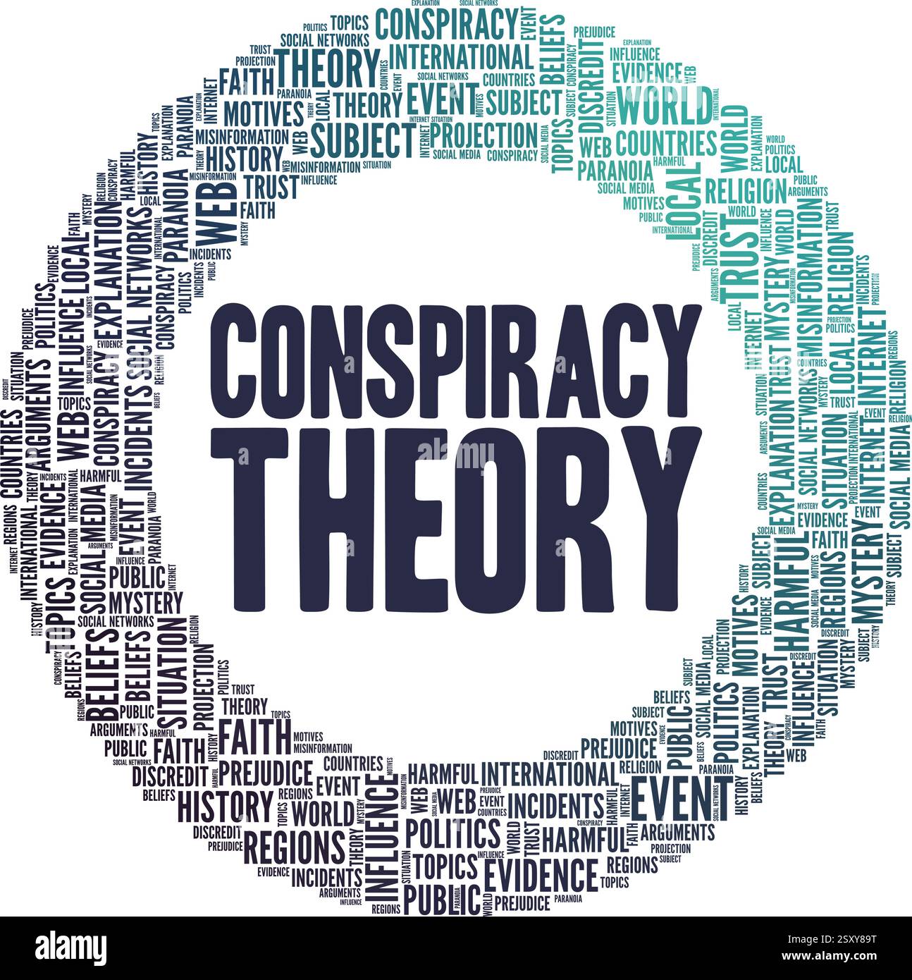 Conspiracy Theory vector illustration word cloud isolated on a white background Stock Vector ...