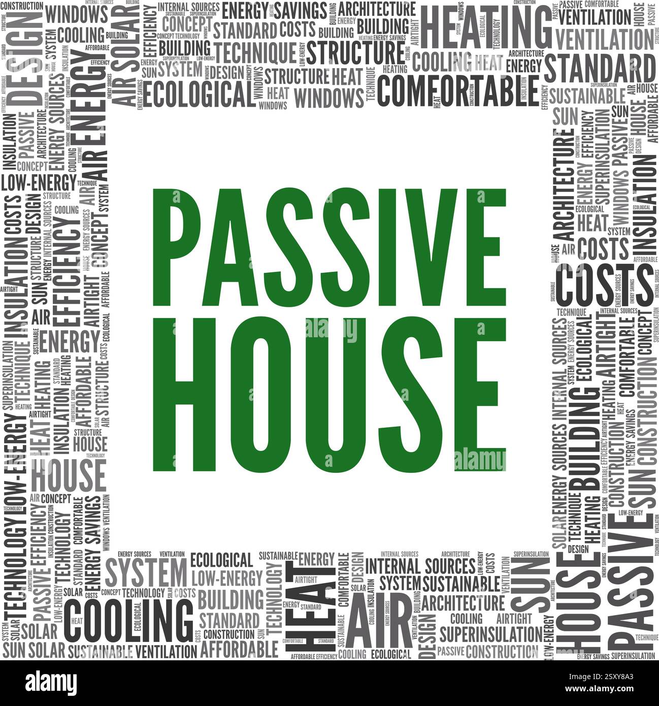 Passive House concept vector illustration word cloud isolated on a ...