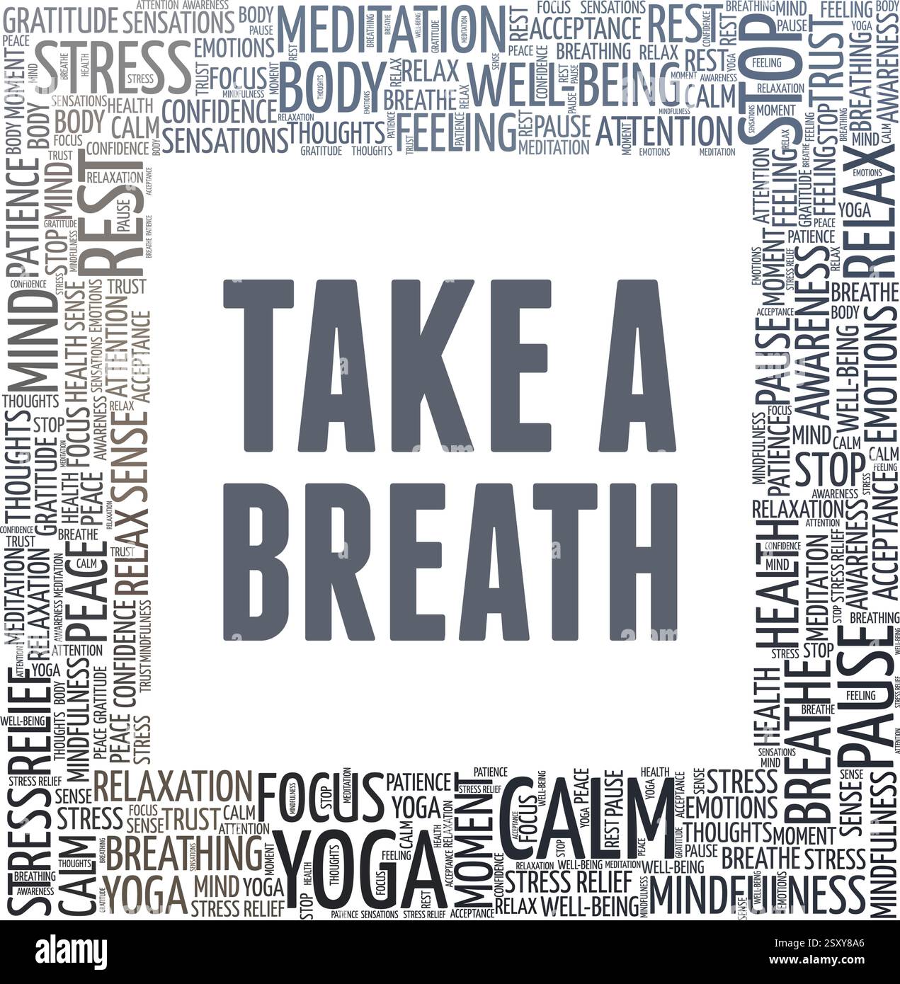 Take a Breath vector illustration word cloud isolated on a white background Stock Vector Image ...