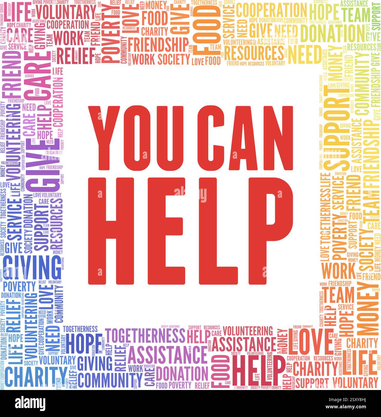 You Can Help vector illustration word cloud isolated on a white ...