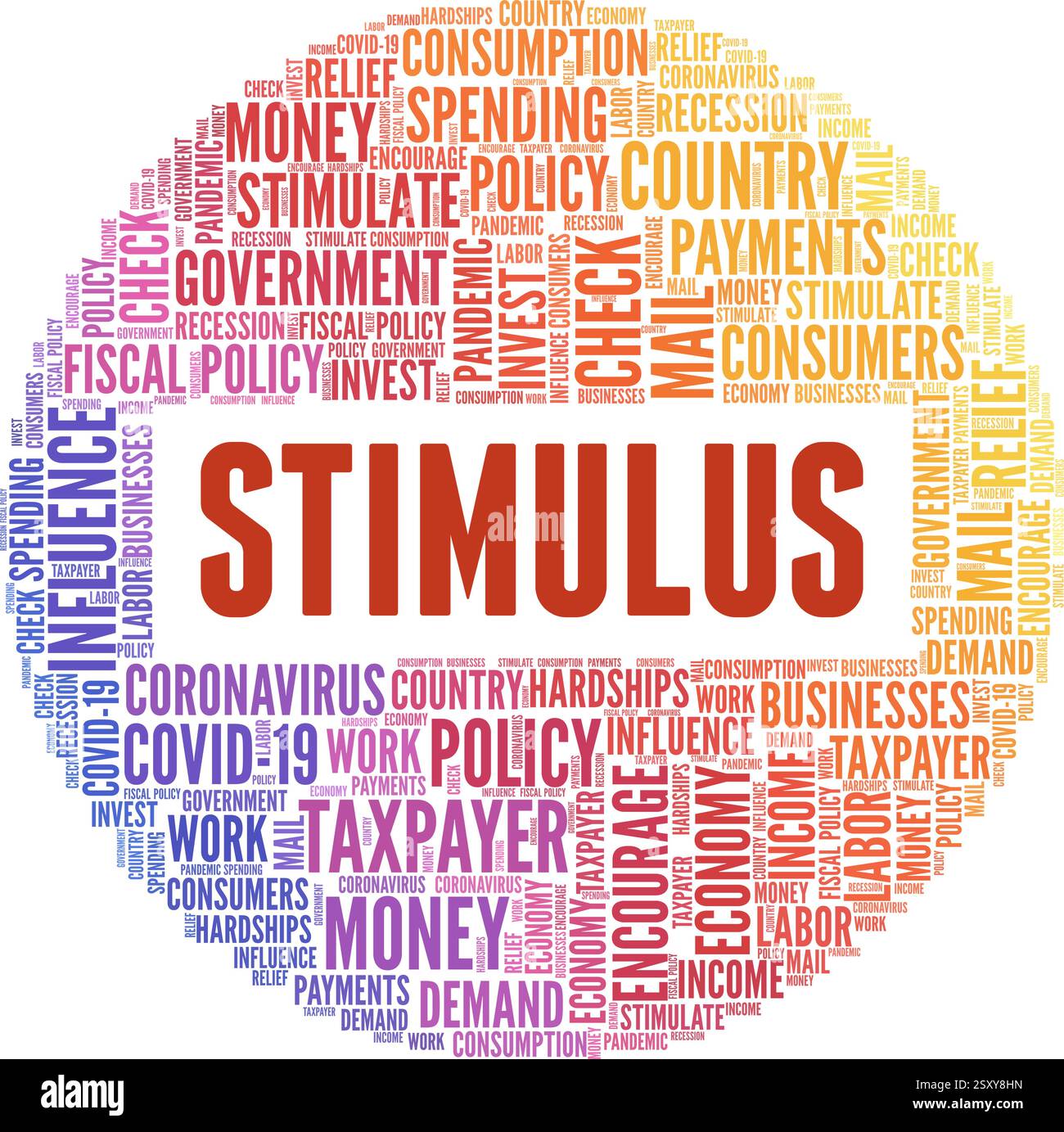Stimulus vector illustration word cloud isolated on a white background ...