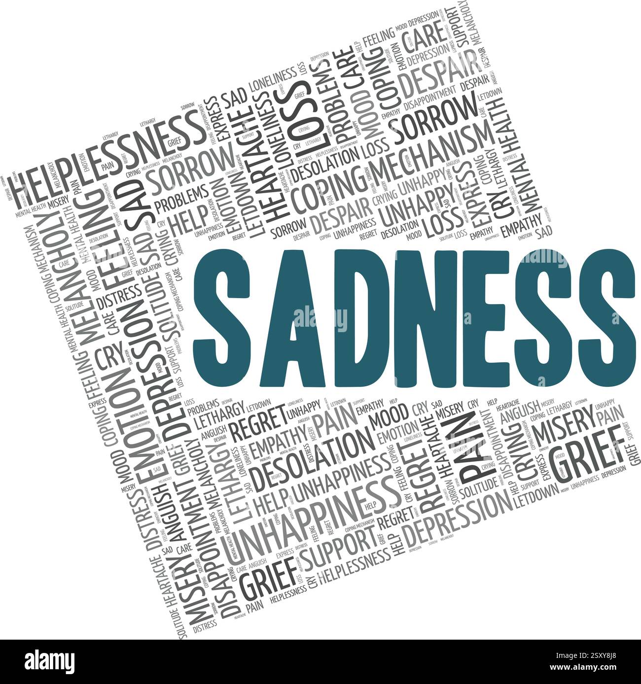 Sadness vector illustration word cloud isolated on a white background ...