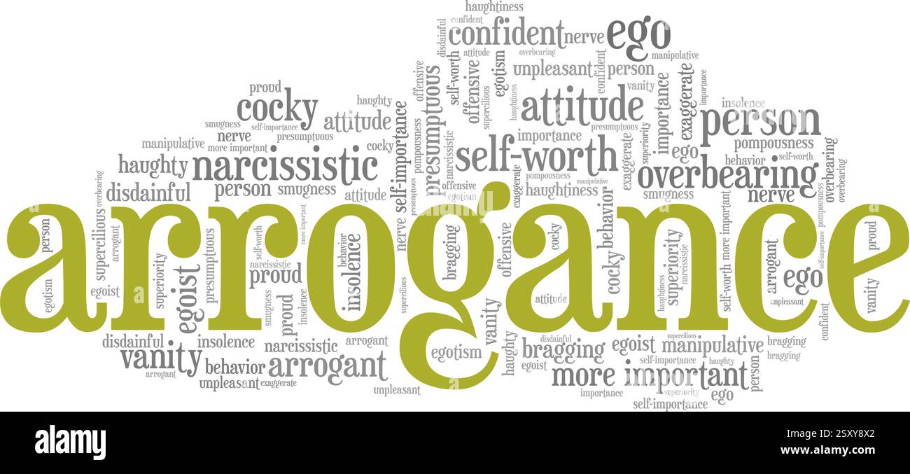 Arrogance vector illustration word cloud isolated on a white background ...
