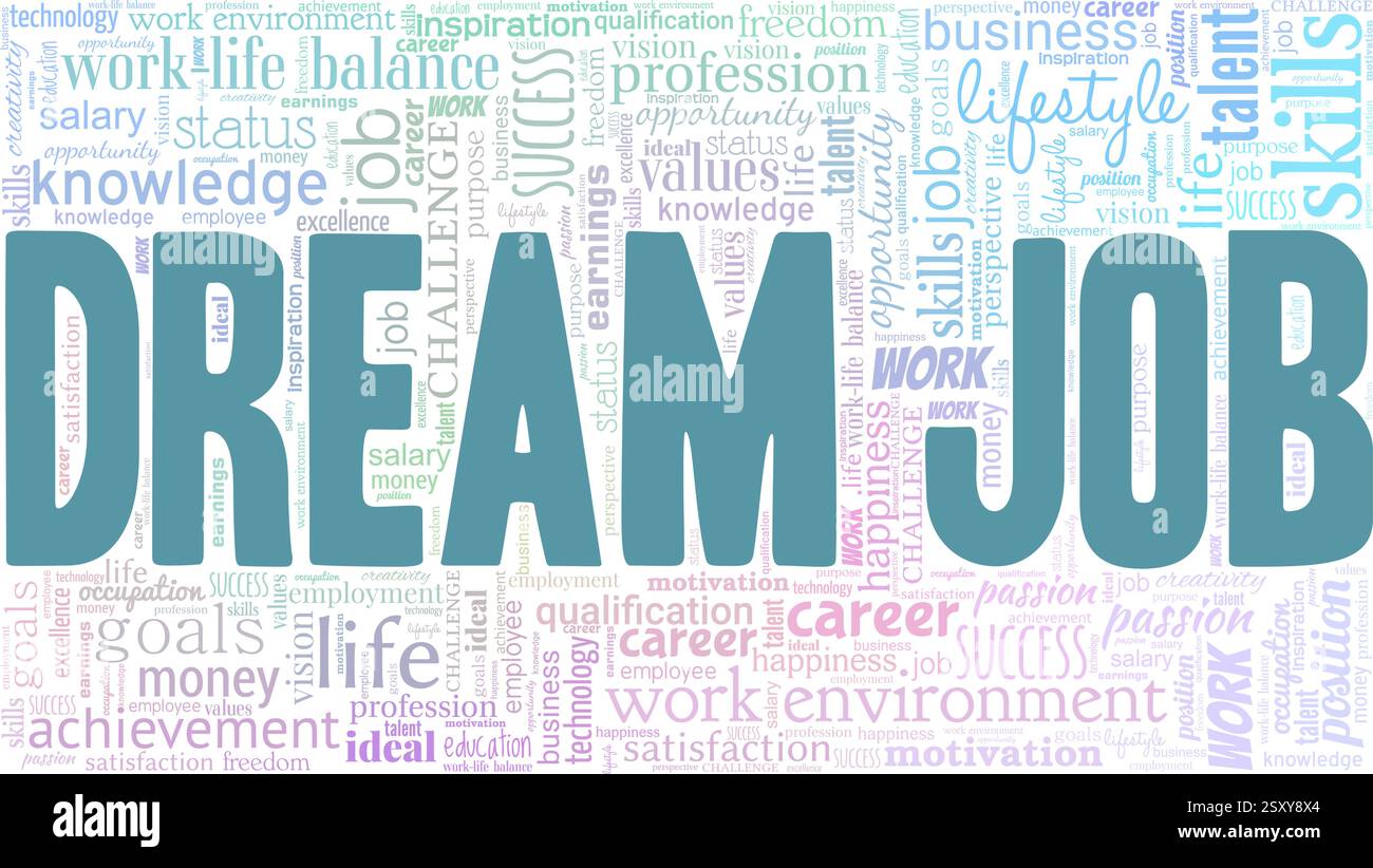 Dream Job vector illustration word cloud isolated on a white background ...