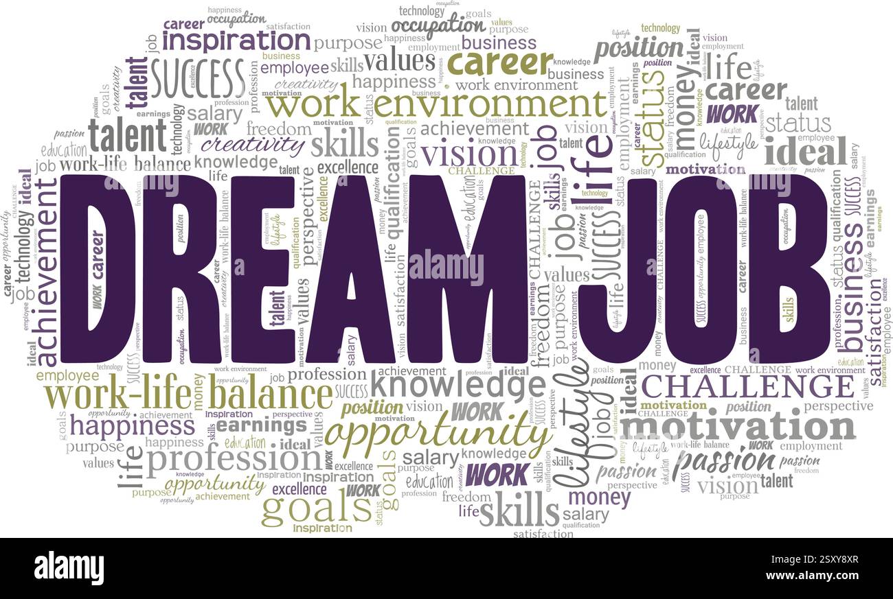 Dream Job vector illustration word cloud isolated on a white background ...