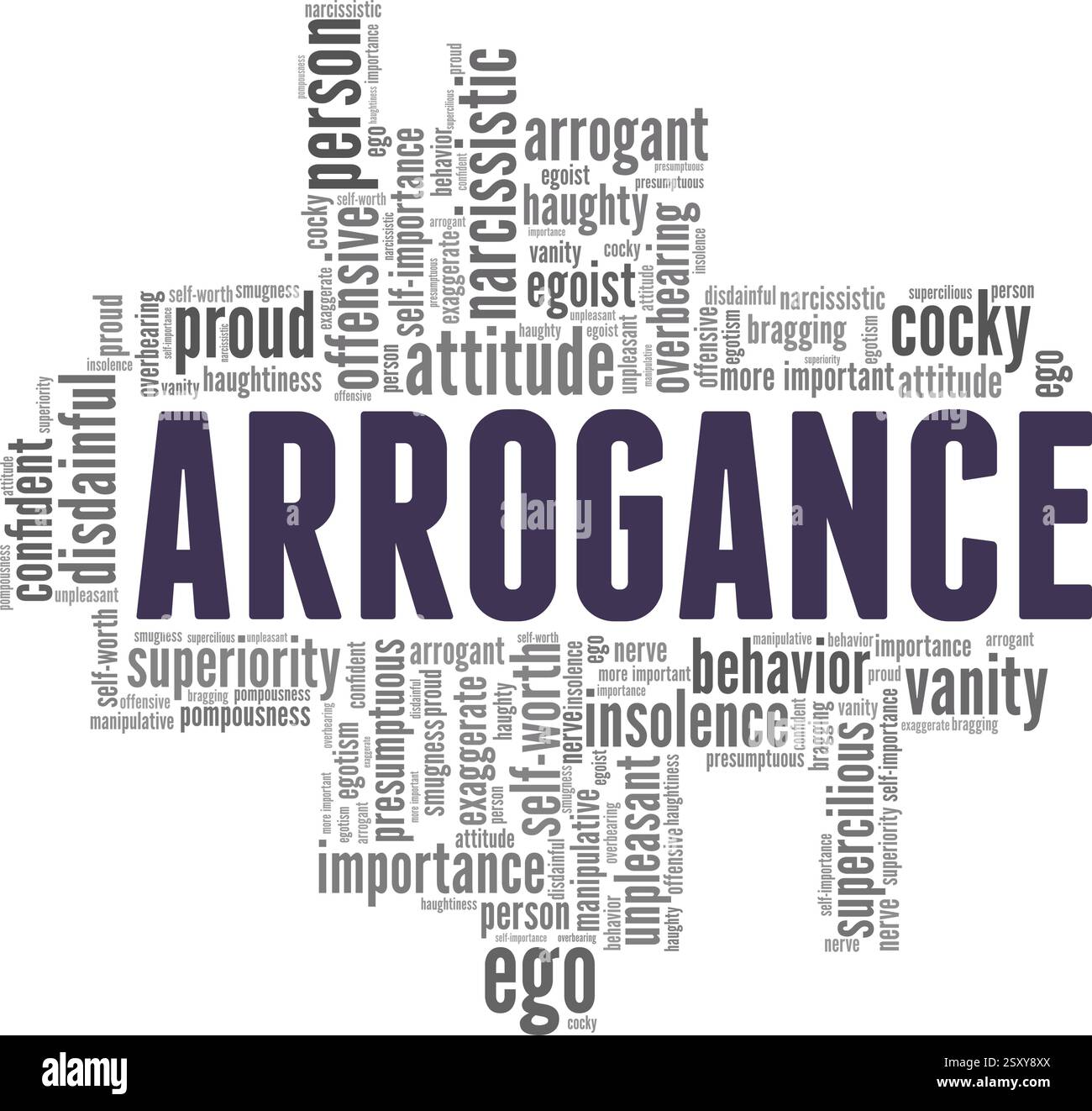 Arrogance vector illustration word cloud isolated on a white background ...