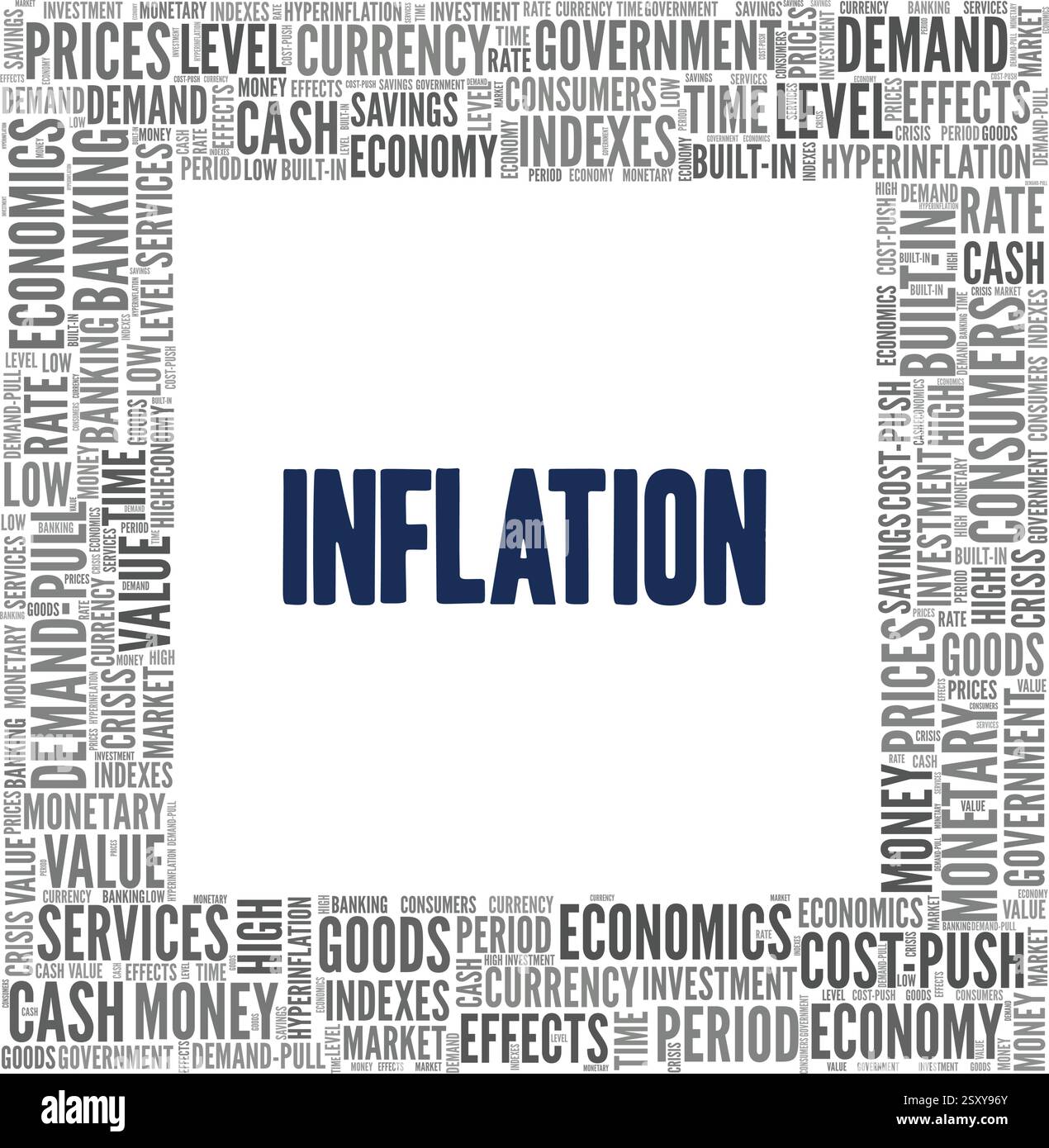 Inflation vector illustration word cloud isolated on a white background ...