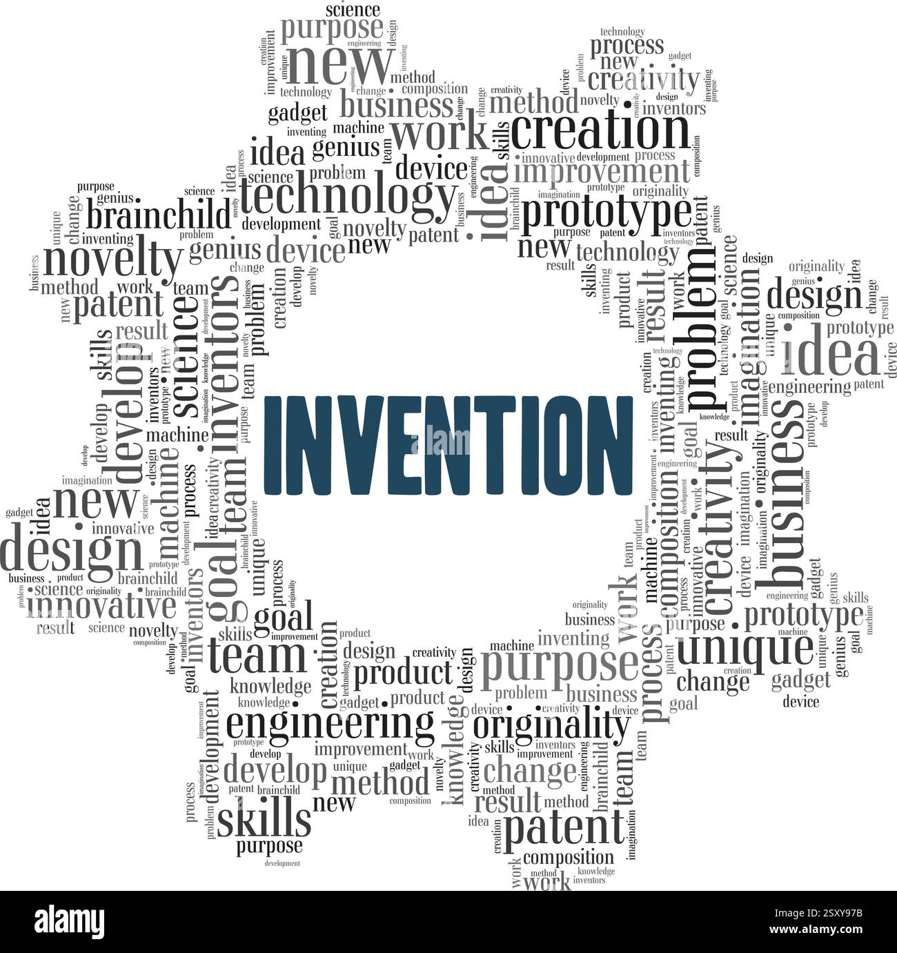 Invention vector illustration word cloud isolated on a white background ...