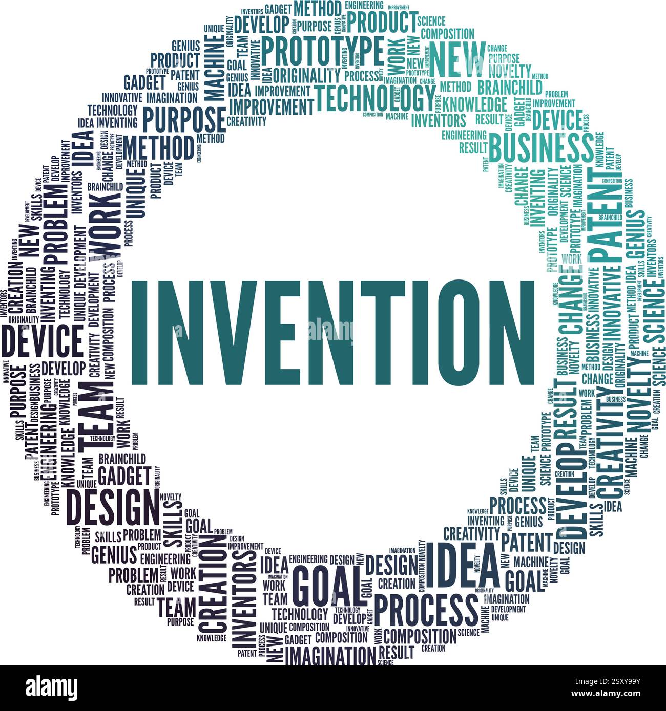 Invention vector illustration word cloud isolated on a white background ...