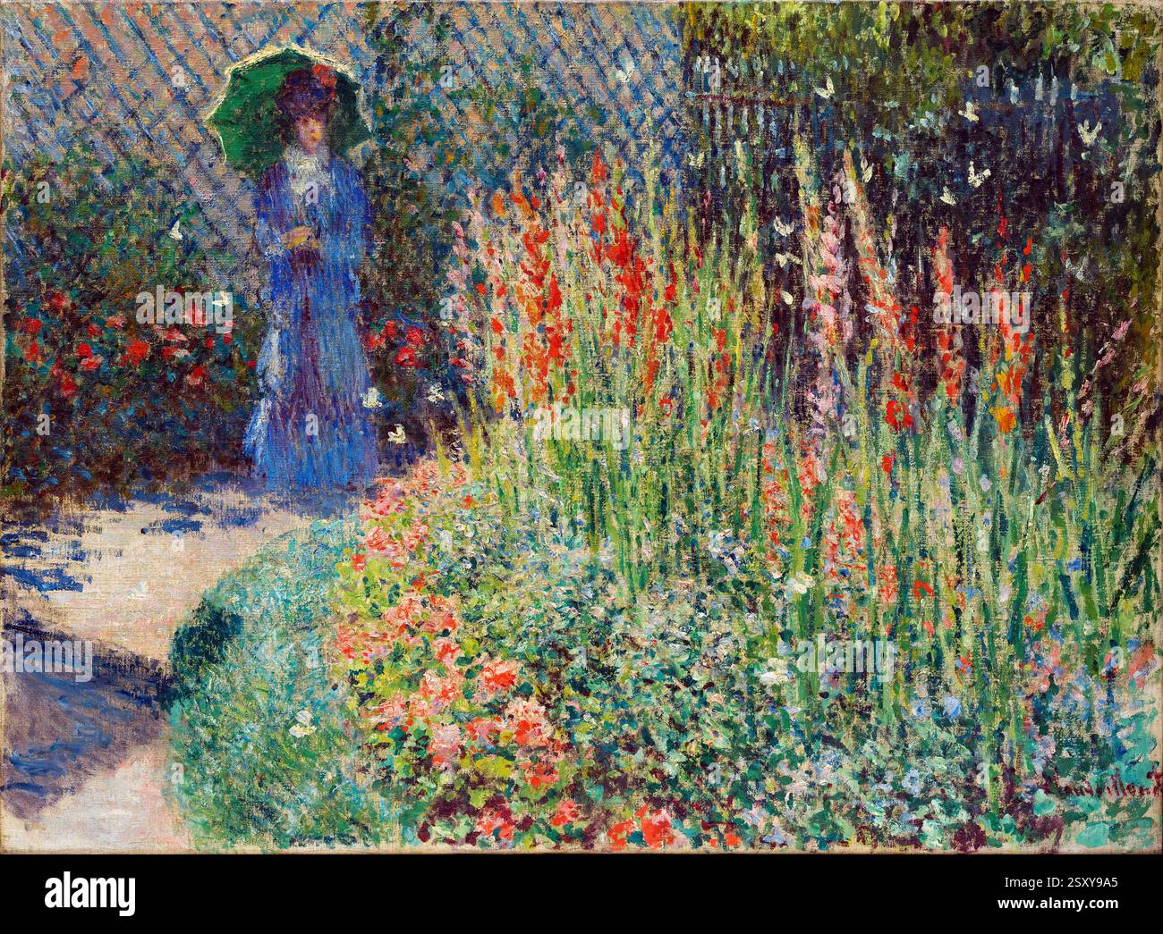 Claude Monet, Rounded Flower Bed (Corbeille de fleurs), painting in oil ...