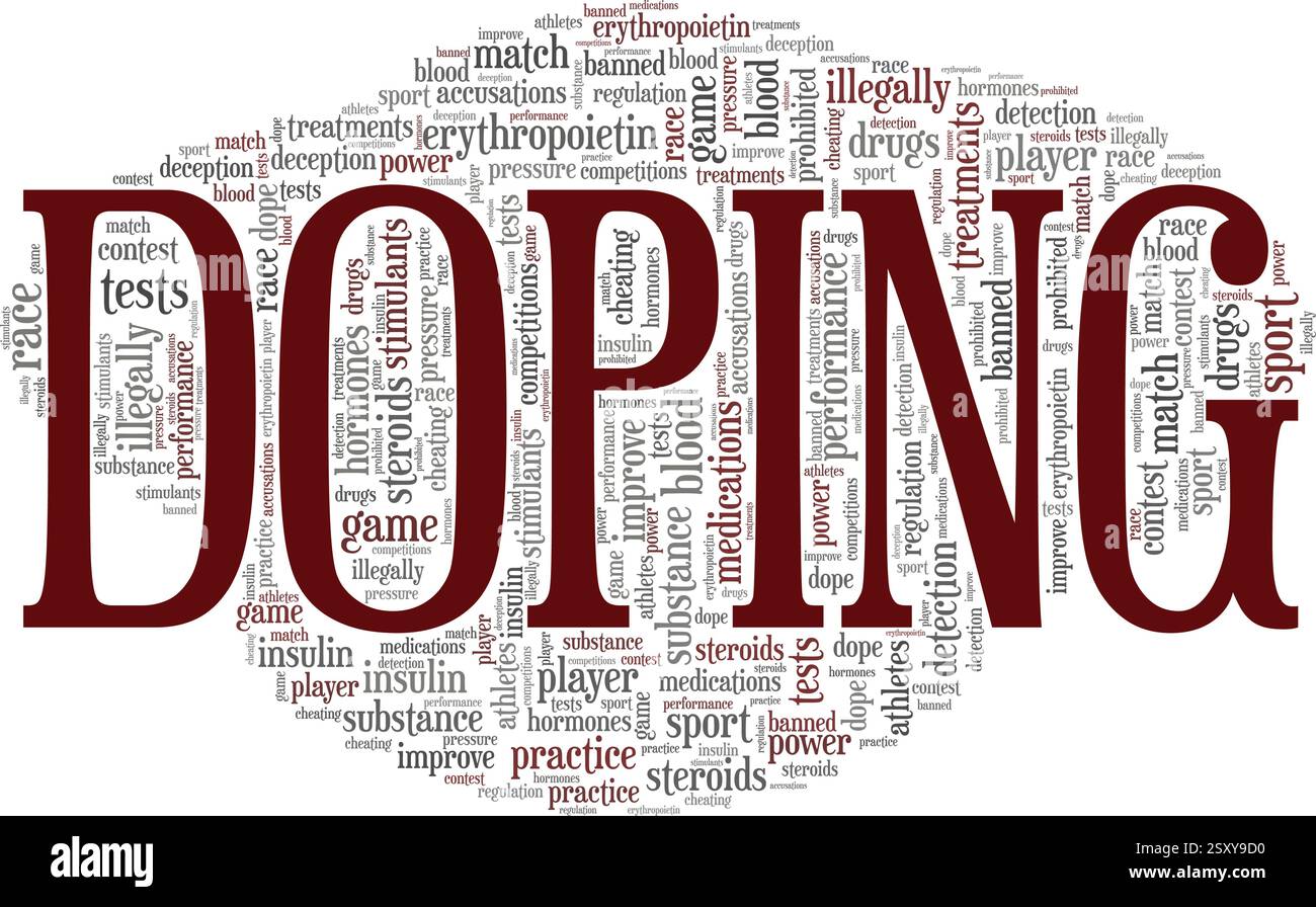 Doping in Sports vector illustration word cloud isolated on a white ...