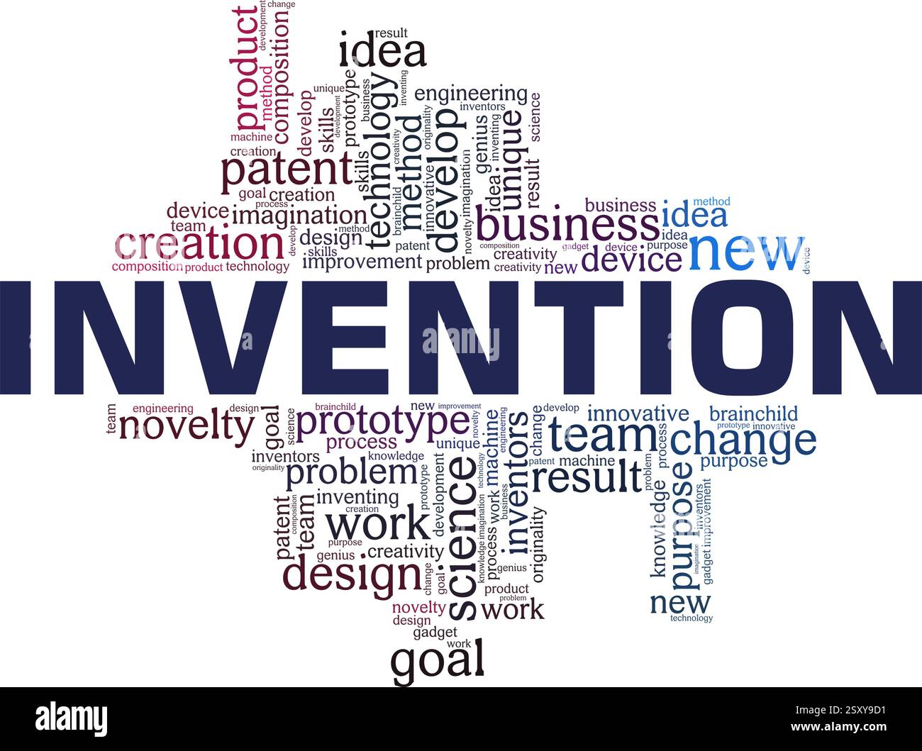 Invention vector illustration word cloud isolated on a white background ...