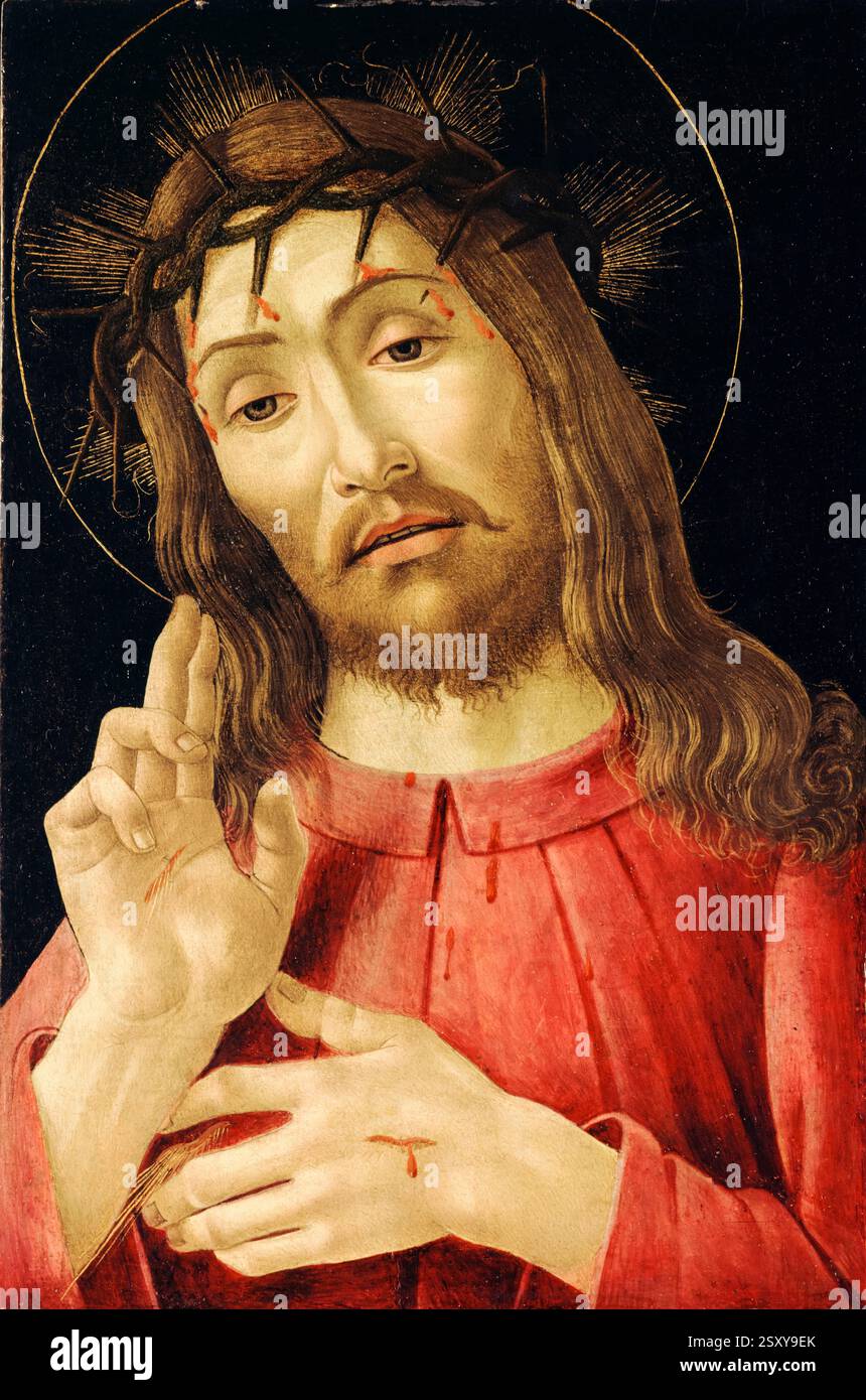 Sandro Botticelli, The Resurrected Christ, portrait painting in oil on ...