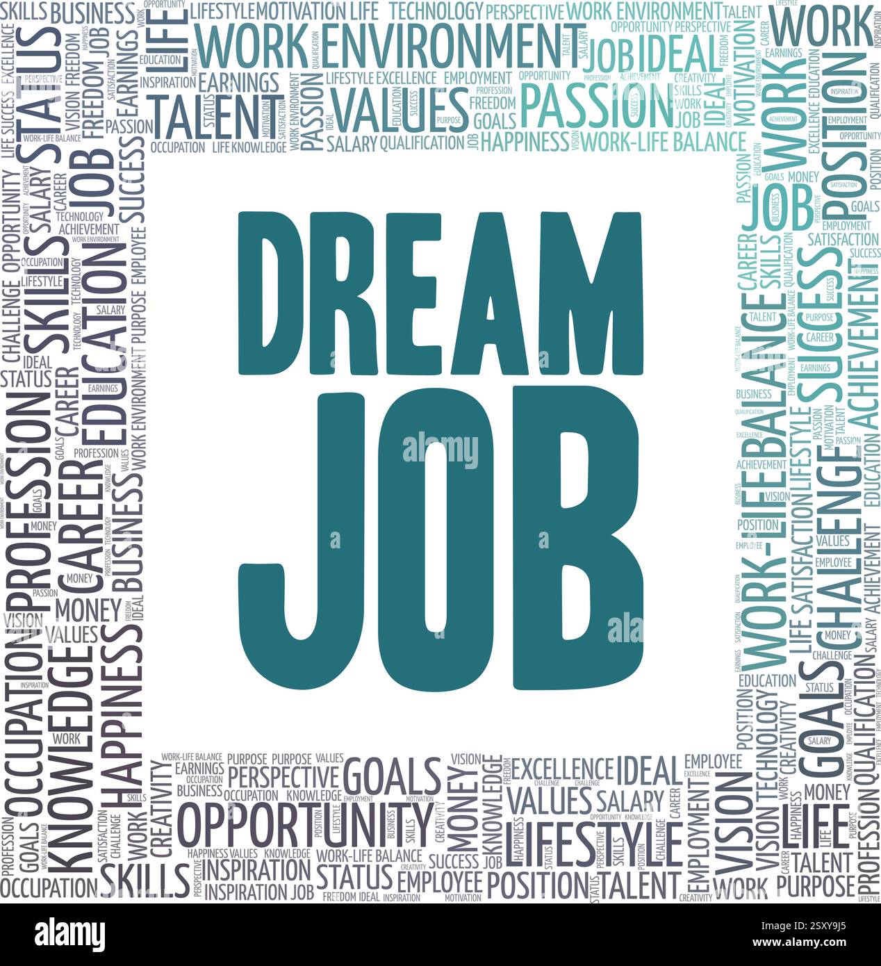 Dream Job vector illustration word cloud isolated on a white background ...