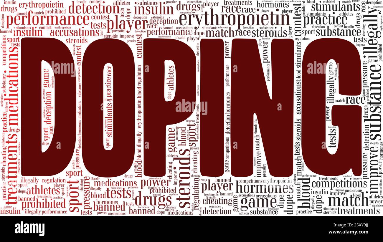 Doping in Sports vector illustration word cloud isolated on a white ...
