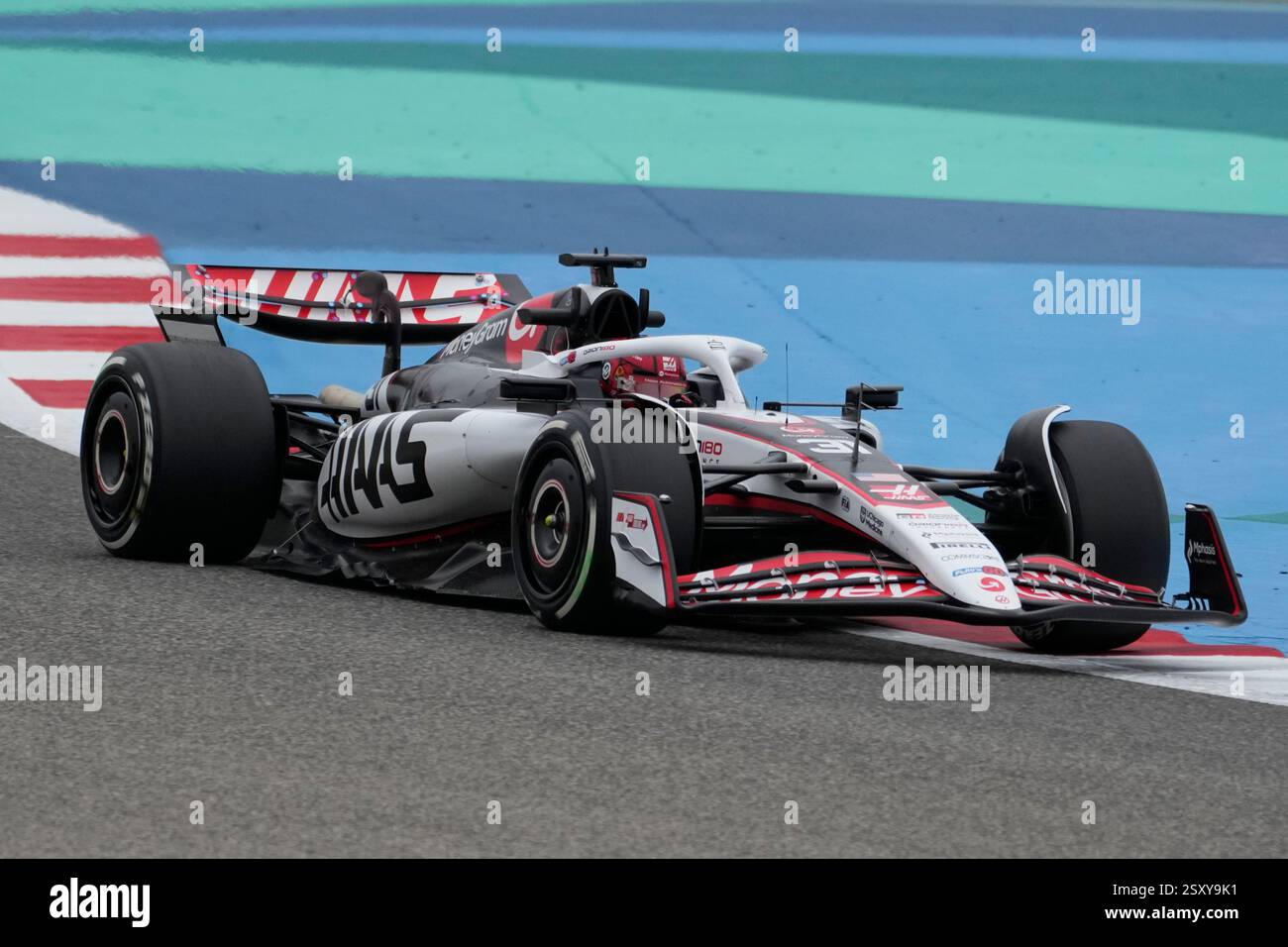 Haas driver Esteban Ocon of France in action during a Formula One pre ...