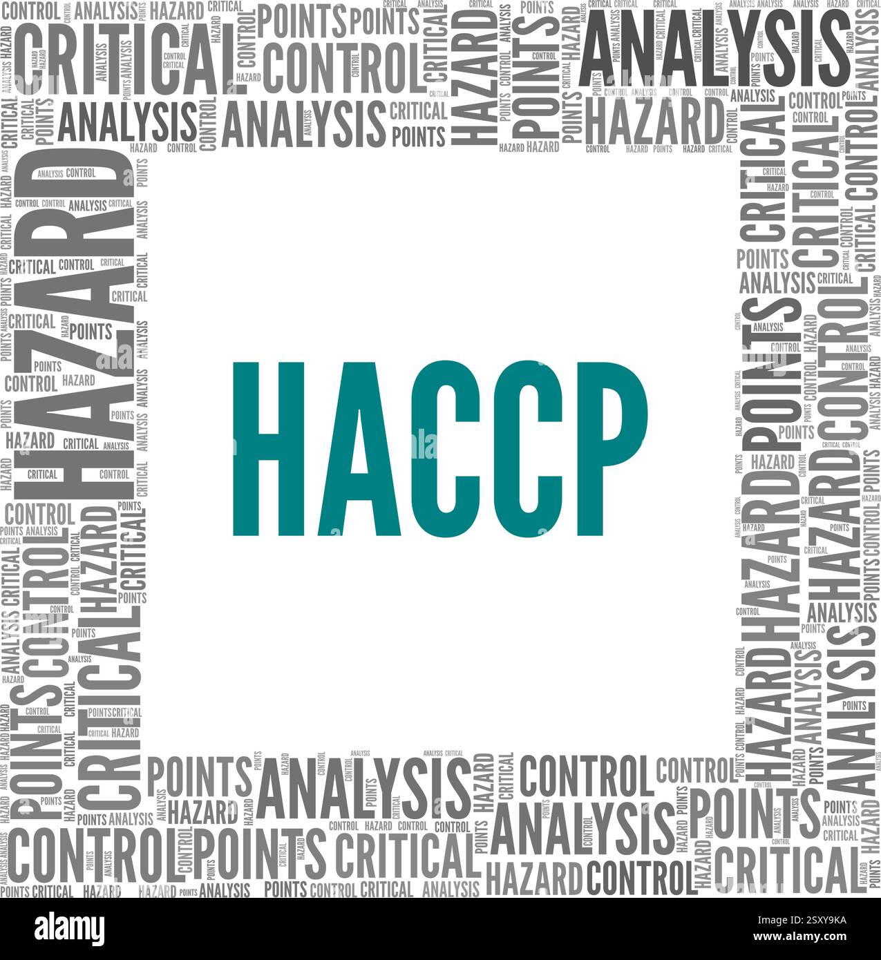 HACCP - Hazard Analysis Critical Control Points vector illustration word cloud isolated on a ...