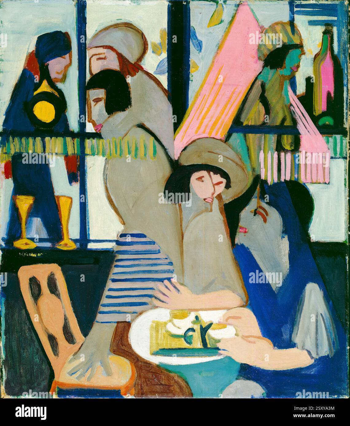 Ernst Ludwig Kirchner, Cafe, painting in oil on canvas, 1928 Stock ...