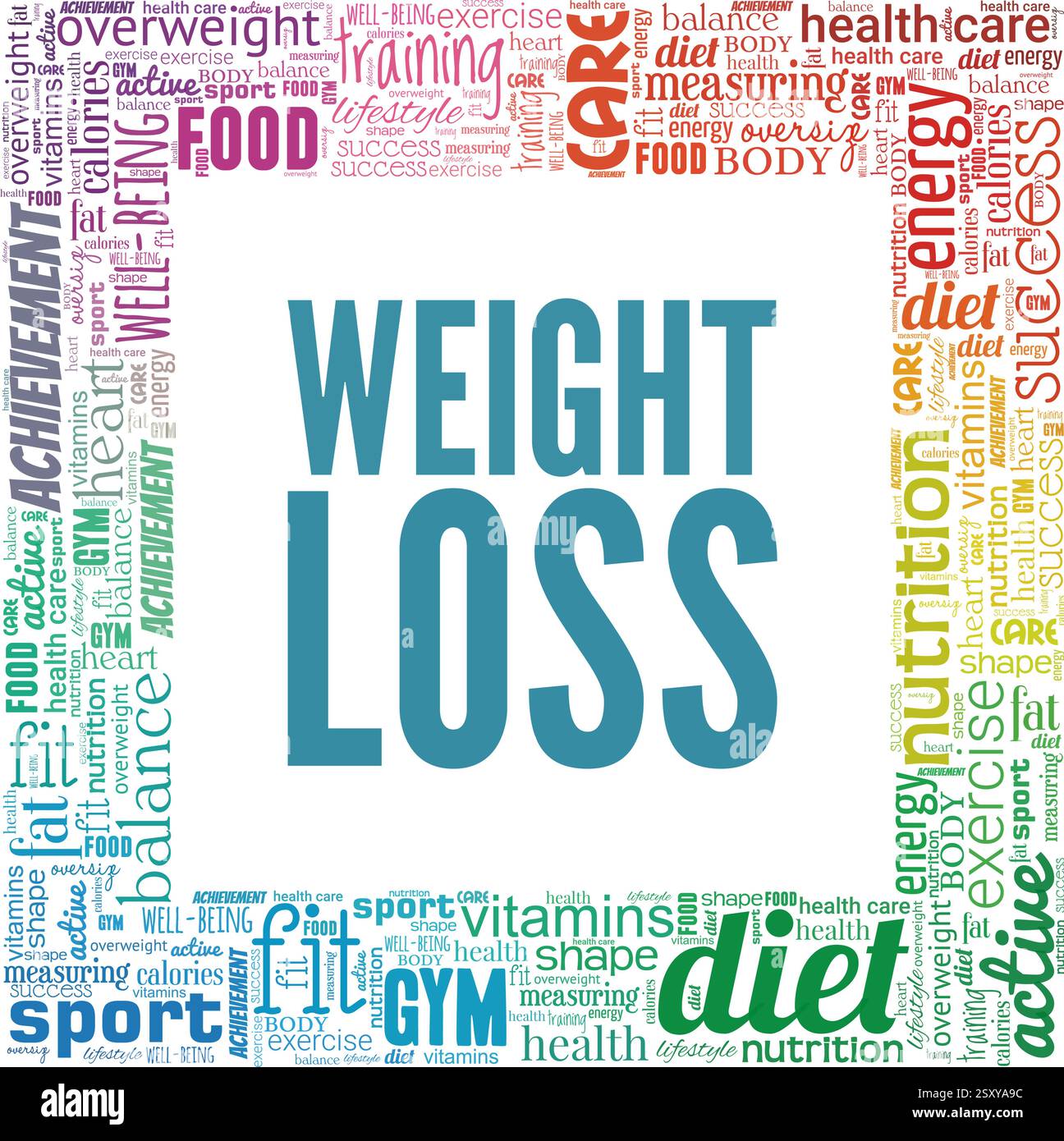 Weight Loss vector illustration word cloud isolated on a white ...