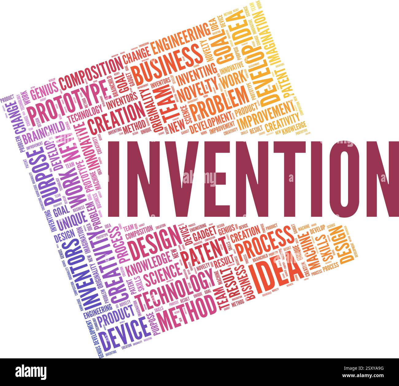 Invention vector illustration word cloud isolated on a white background ...