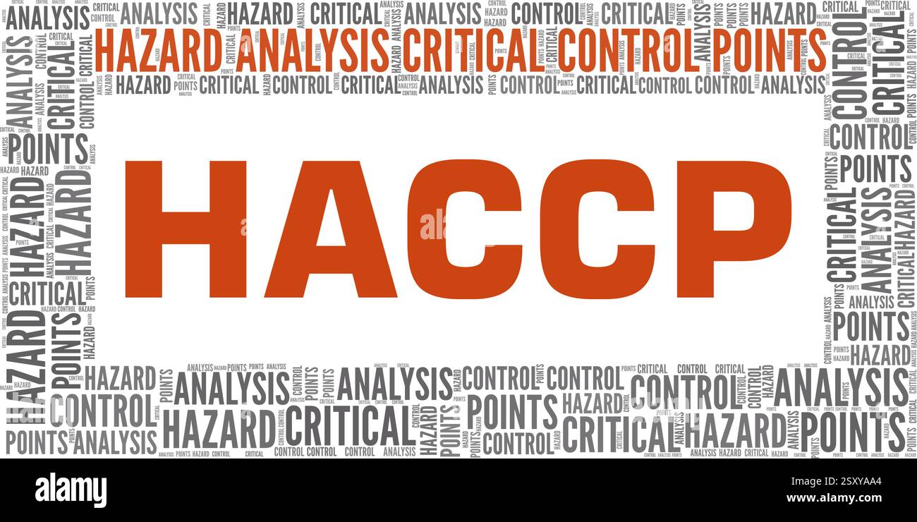 HACCP - Hazard Analysis Critical Control Points vector illustration word cloud isolated on a ...