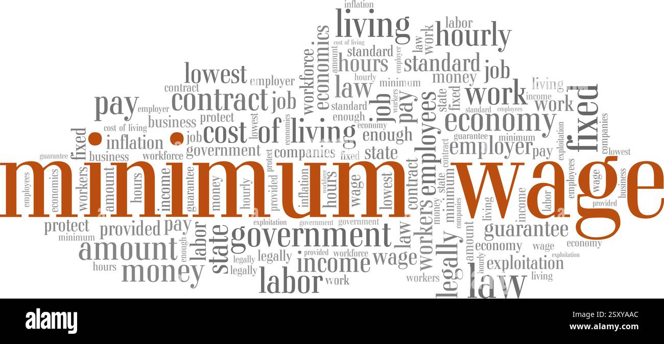 Minimum Wage vector illustration word cloud isolated on a white background Stock Vector Image ...