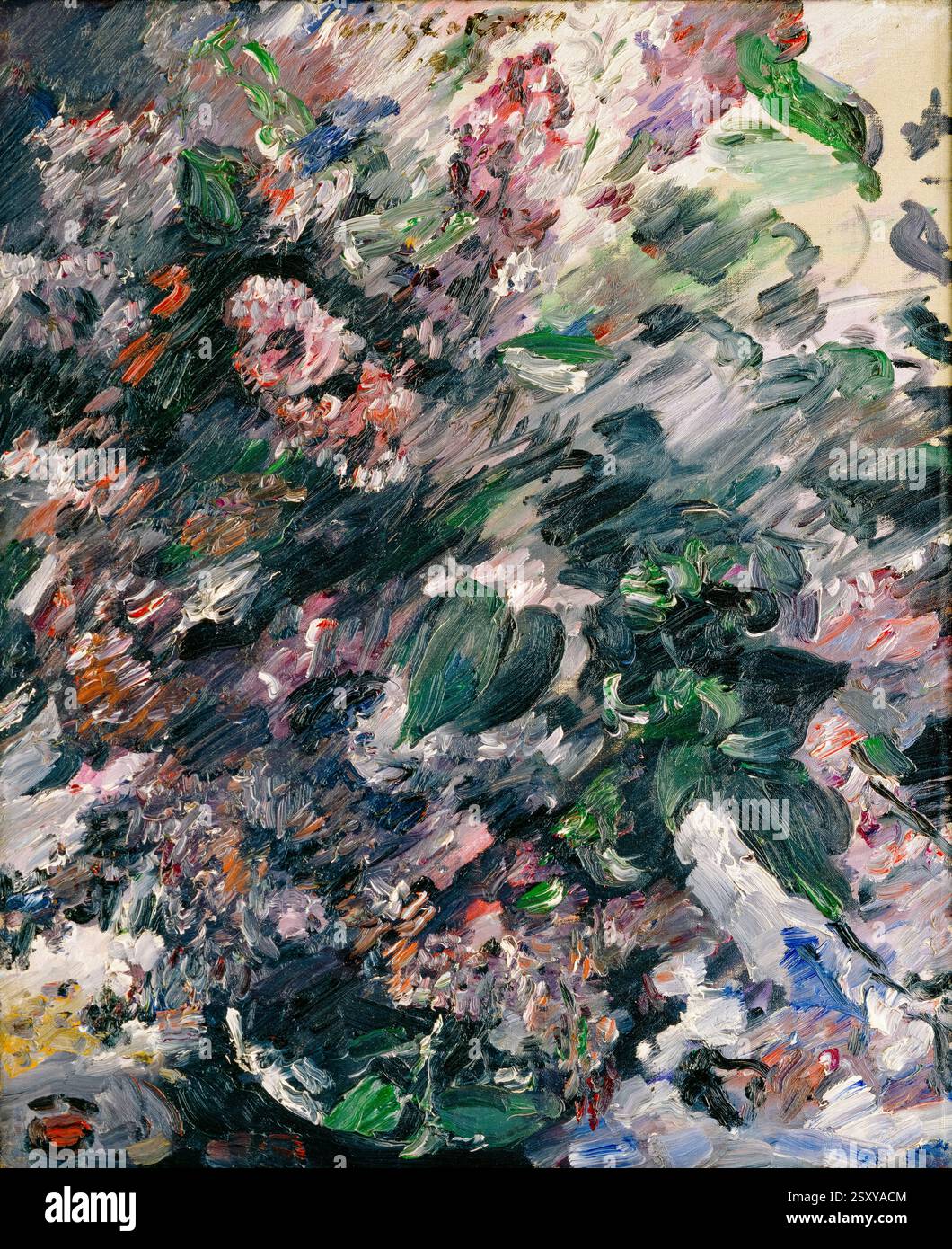 Lovis Corinth, Still Life with Lilacs, painting in oil on canvas, 1917 ...