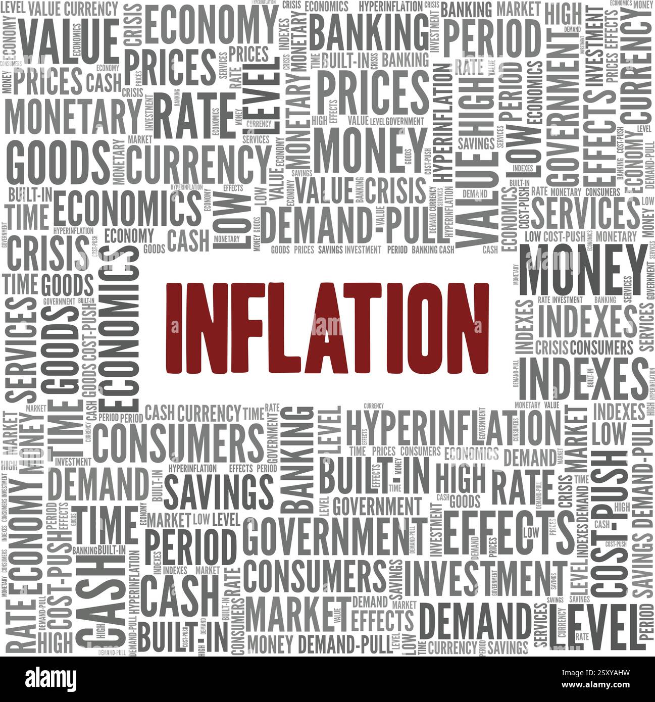 Inflation vector illustration word cloud isolated on a white background ...