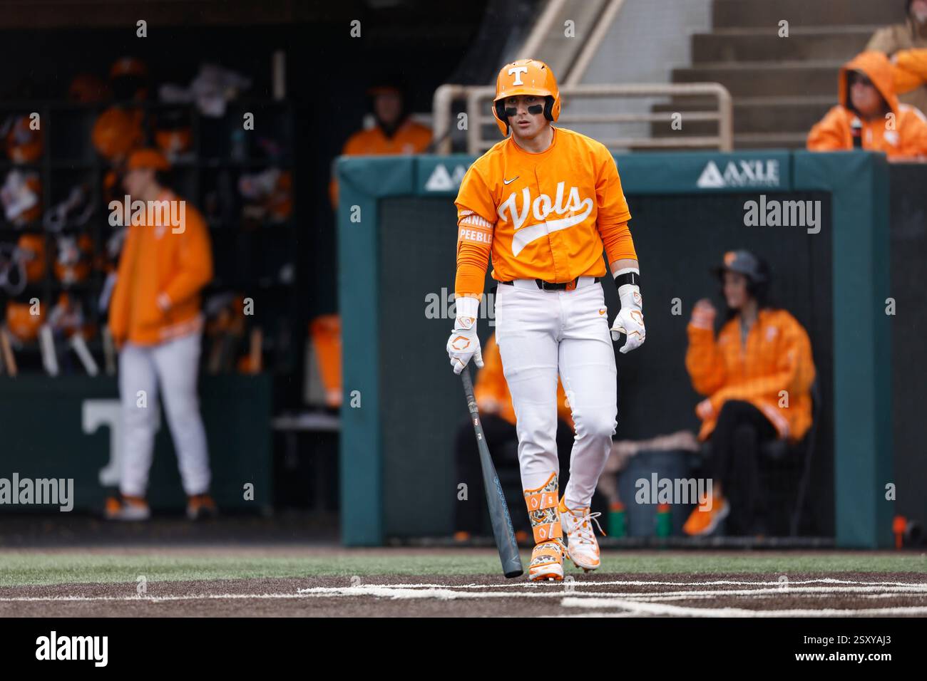Tennessee Volunteers catcher Cannon Peebles (5) at bat against the ...