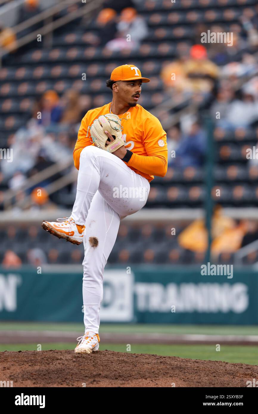 Tennessee Volunteers starting pitcher Marcus Phillips (23) in action ...