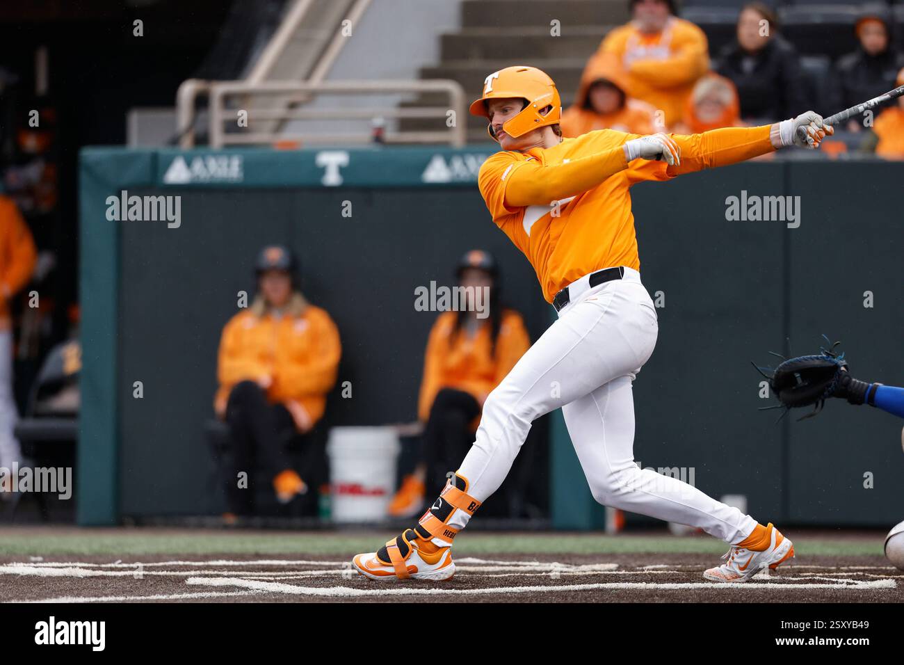 Tennessee Volunteers center fielder Colby Backus (20) at bat against ...