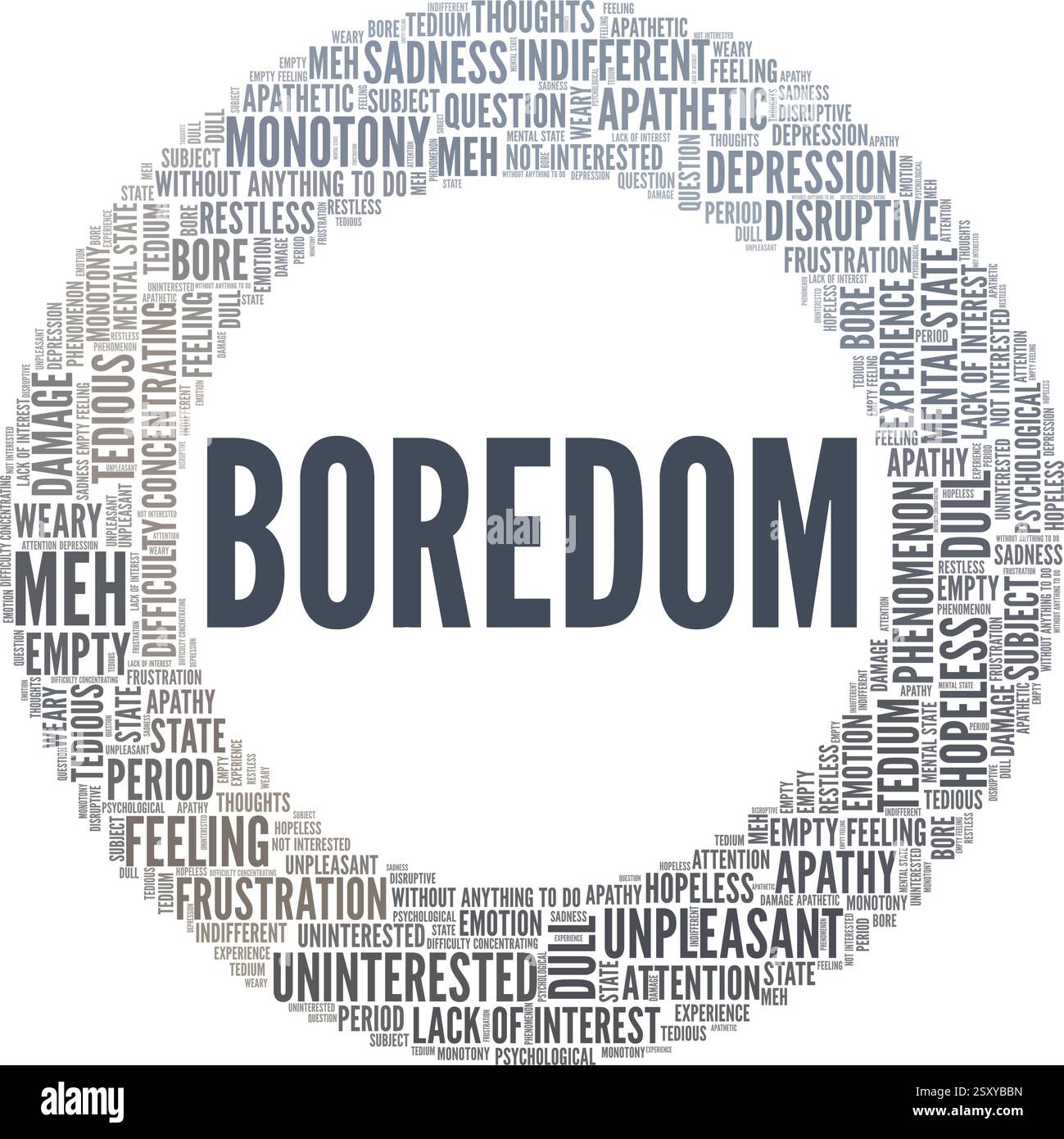 Boredom vector illustration word cloud isolated on a white background ...