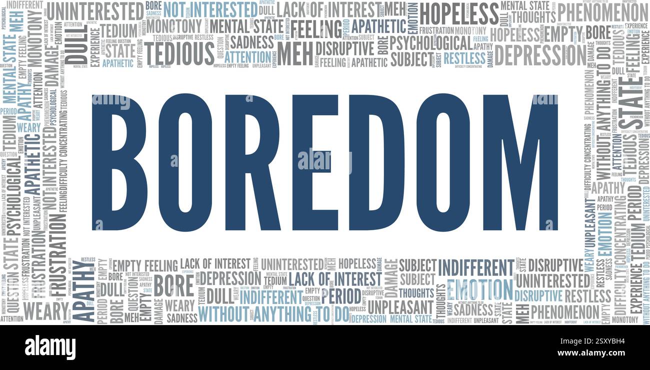 Boredom vector illustration word cloud isolated on a white background ...