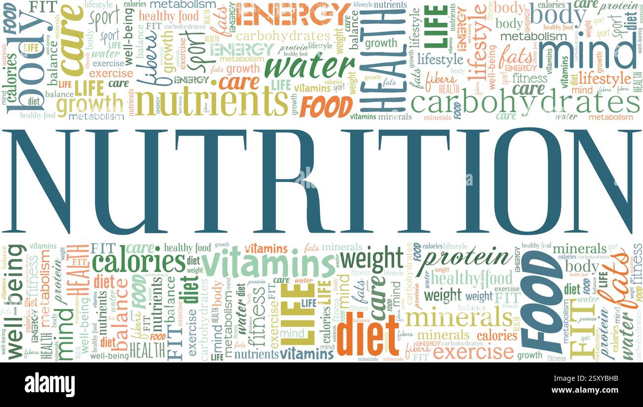 Nutrition vector illustration word cloud isolated on a white background ...