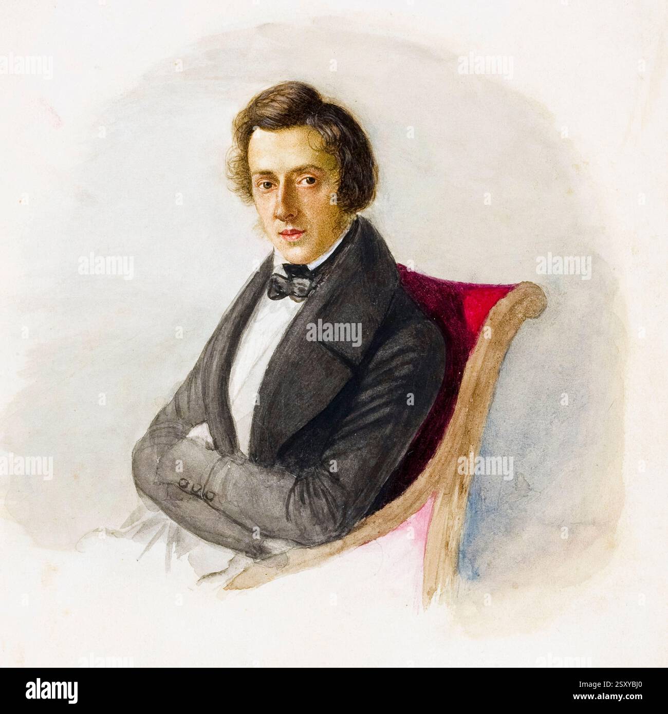 Frédéric Chopin. Portrait painting of the Polish composer and virtuoso ...