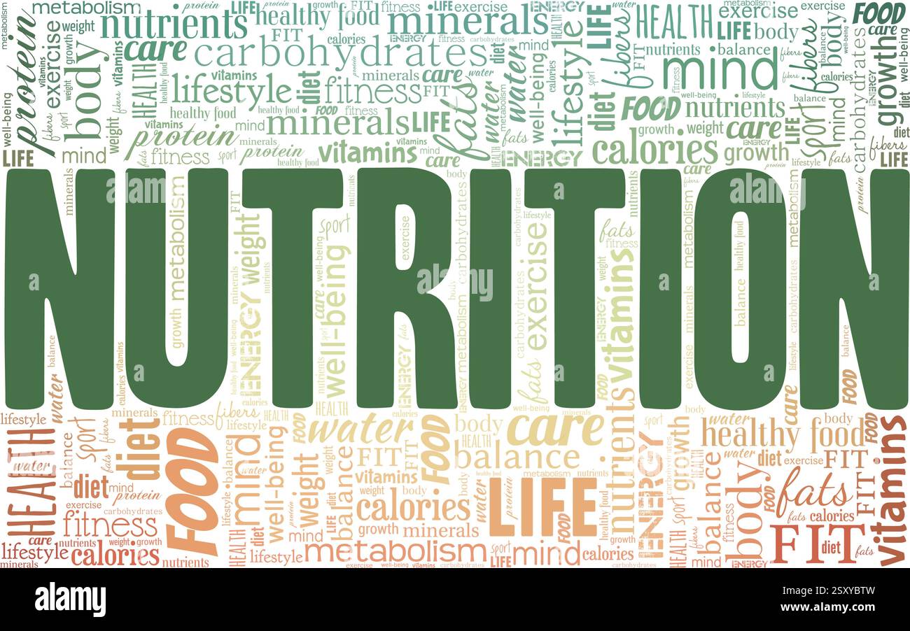 Nutrition vector illustration word cloud isolated on a white background ...
