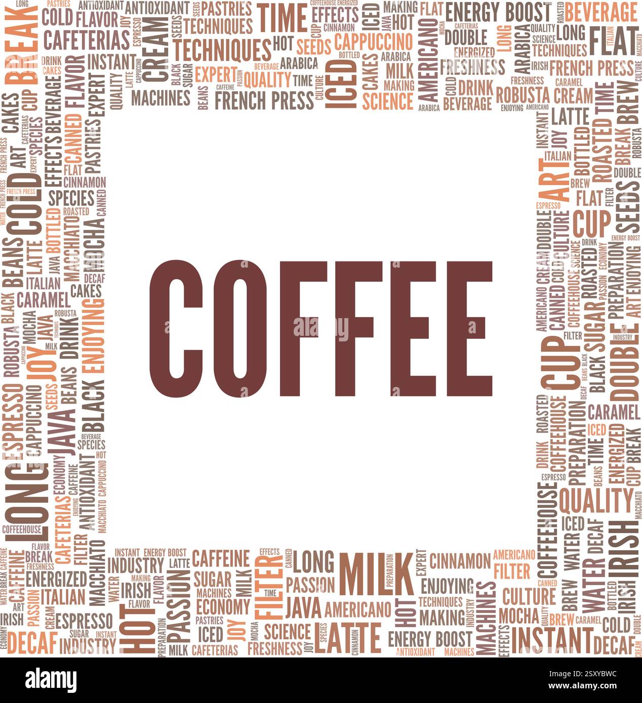 Coffee vector illustration word cloud isolated on a white background ...