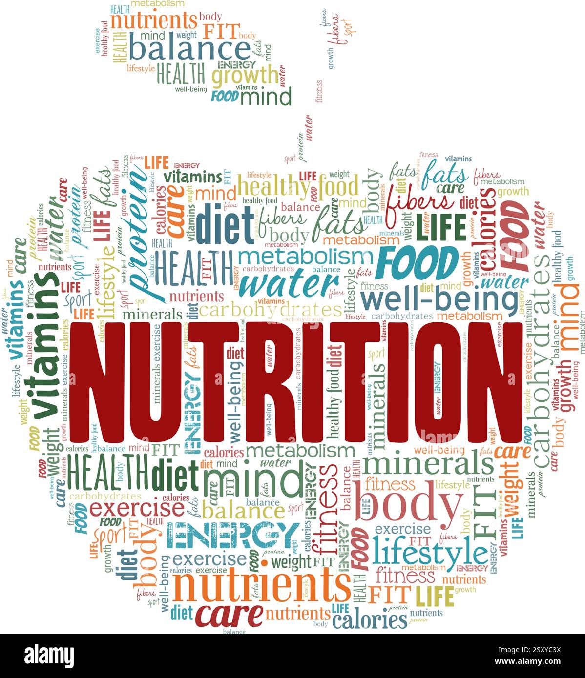 Nutrition vector illustration word cloud isolated on a white background ...