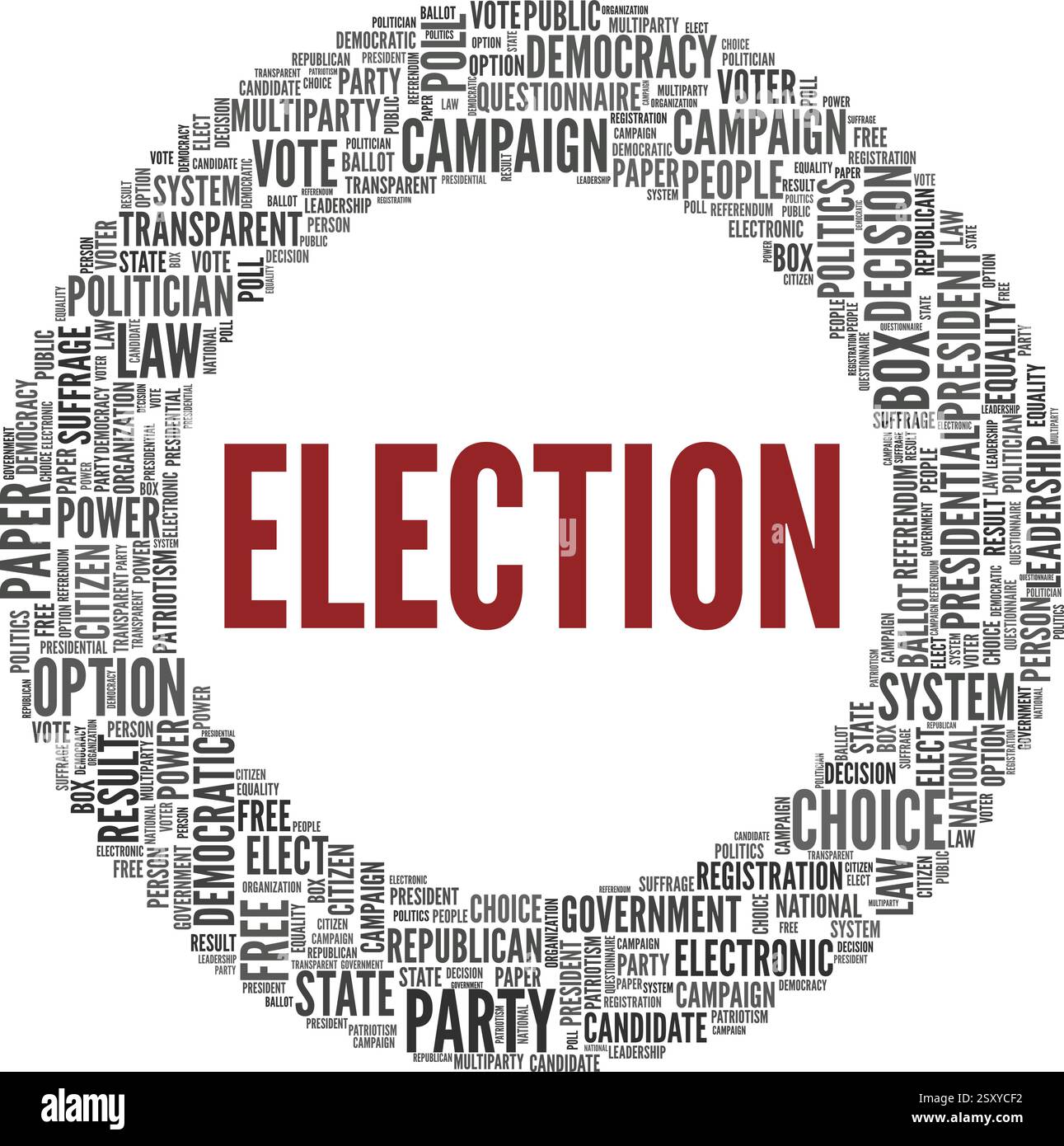 Election vector illustration word cloud isolated on a white background ...